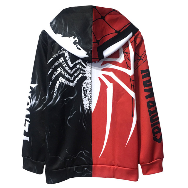 Venom sweater jacket zipper plus velvet autumn clothing male Marvel ...