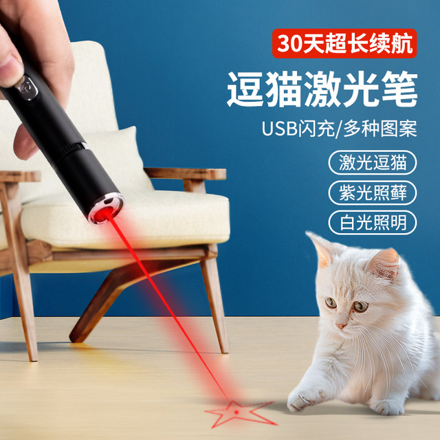 Funny cat laser pointer, rechargeable funny cat stick, toy, laser light ...