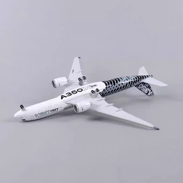 Simulation aircraft model with wheels with light air passenger A350 ...