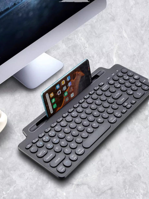 Wireless Bluetooth dual-mode keyboard with trackpad silent computer office phone tablet iPad ...
