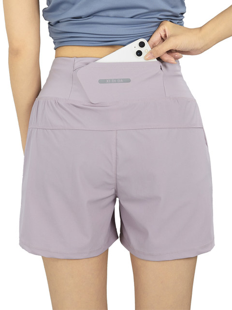 Ice silk quick-drying sports shorts for women running high waist loose ...