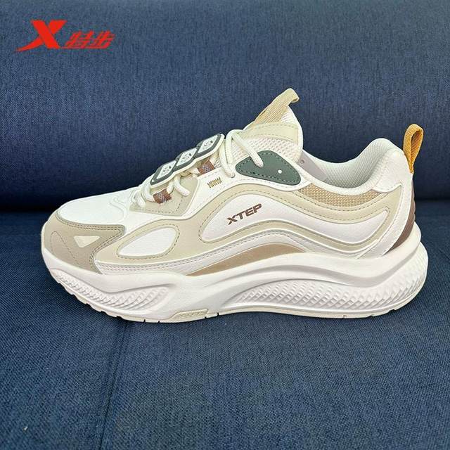 Xtep Casual Shoes for Men 2025 Spring New Retro Leather Comfortable Sports Men's Shoes 975119320025