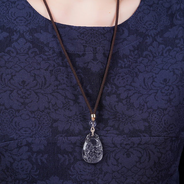 Natural White Crystal Fox Pendant for Women, White Fox Pendant for Men ...