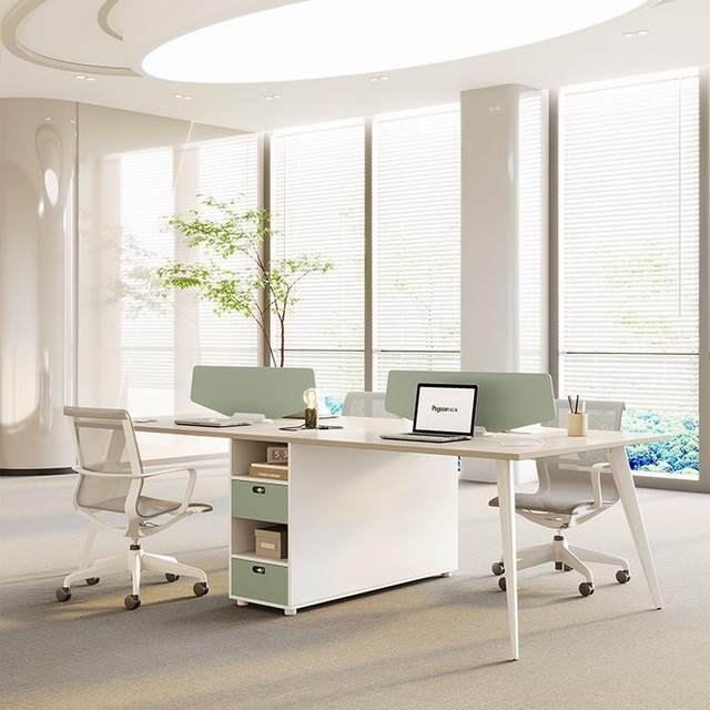 Staff desk simple modern office employee partition 2/46 work station ...