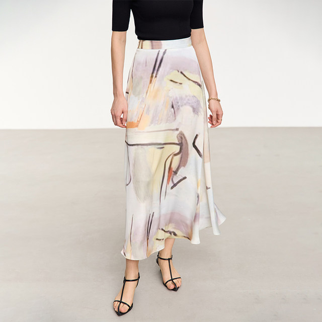 Amii2024 new summer style modern elegant abstract art printed A-line ...