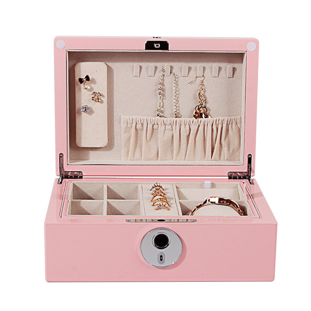 Lingfang fingerprint lock box password jewelry box makeup piano paint ...