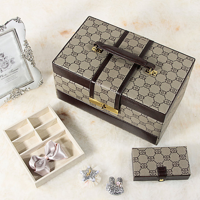 Password lock jewelry box European princess Korean wooden lock retro ...