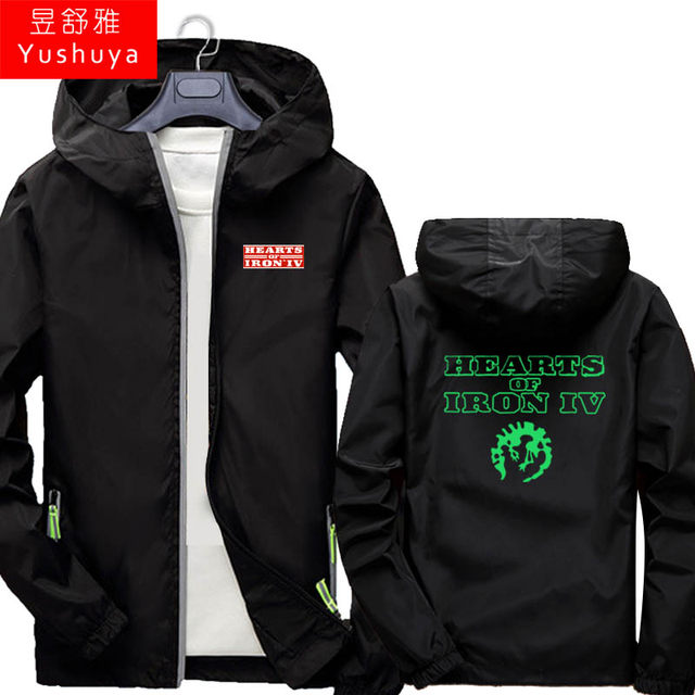 Steam game Hearts of Iron 4 jacket thin men's and women's zipper jacket hoodie top clothes ...