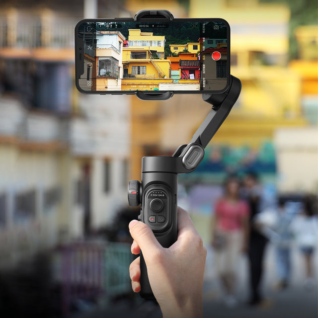 Face tracking three-axis mobile phone stabilizer anti-shake handheld gimbal vlog artifact ...