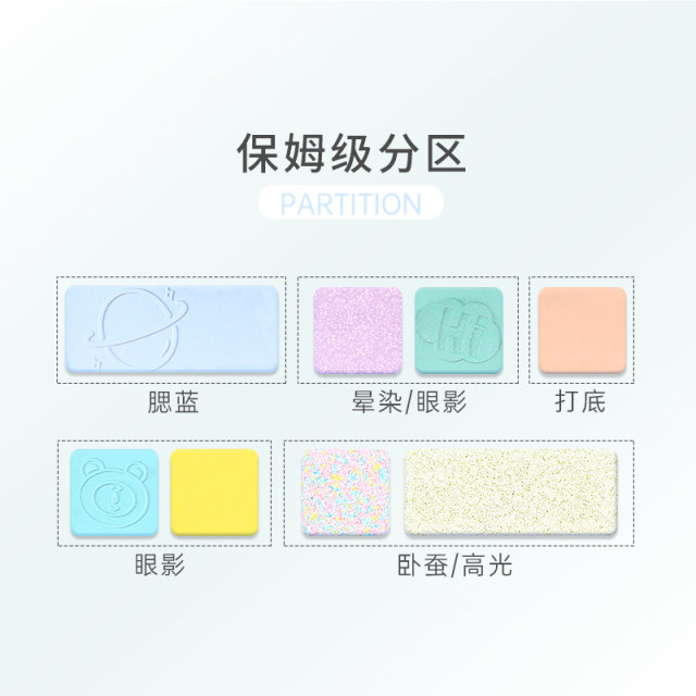 SHEDELLA Eye Shadow Blue Color Macaron Shadow Disk 2024 New Blush ...