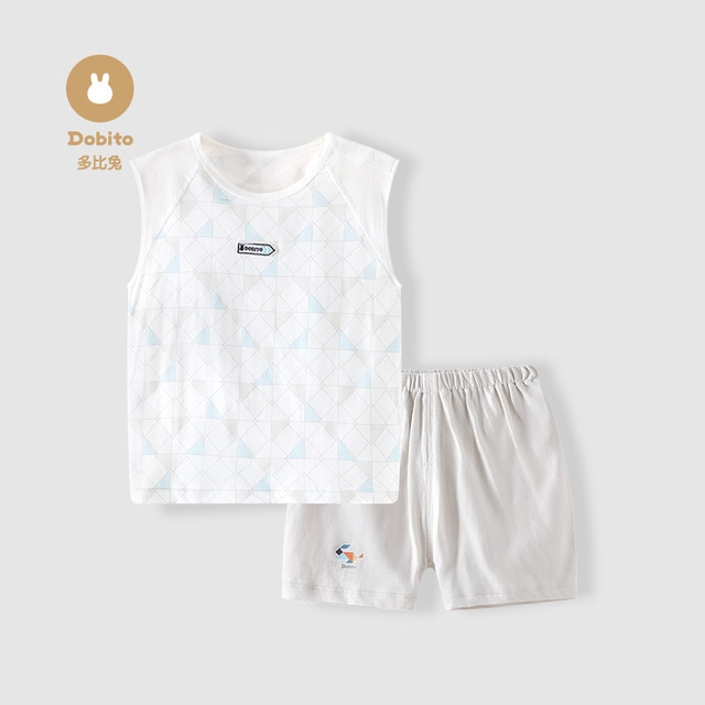 Dobby Rabbit Boys' Summer Clothes Baby Vest Set Pure Cotton Small Baby ...