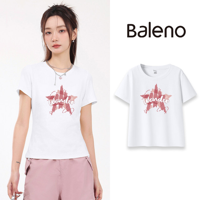Baleno American retro top design niche women's short-sleeved T-shirt ...