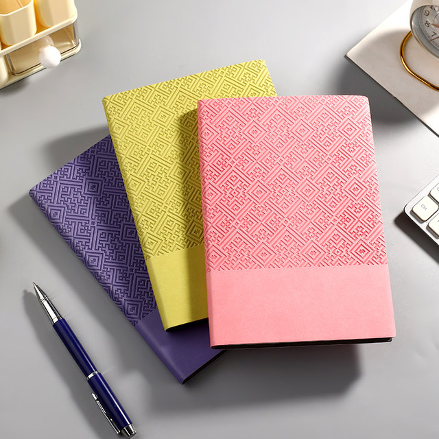 Business soft leather notebook, thickened work notepad, high-end retro ...
