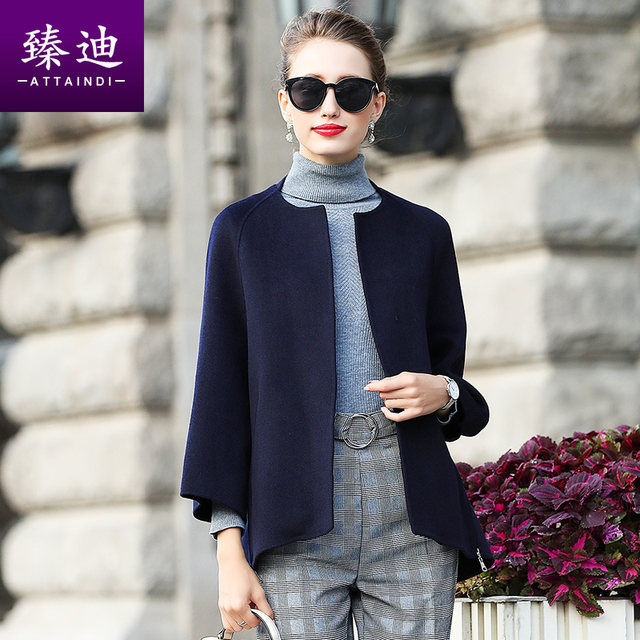 Thickened wool double-sided wool autumn and winter round neck zipper ...