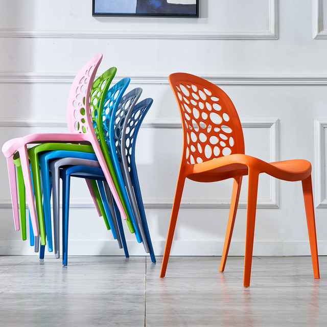 Plastic back chair can stack the glue and home -use adults outdoor ...