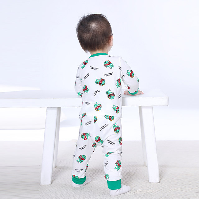 Baby clothes spring long -sleeved home set Set cotton thin men's and ...