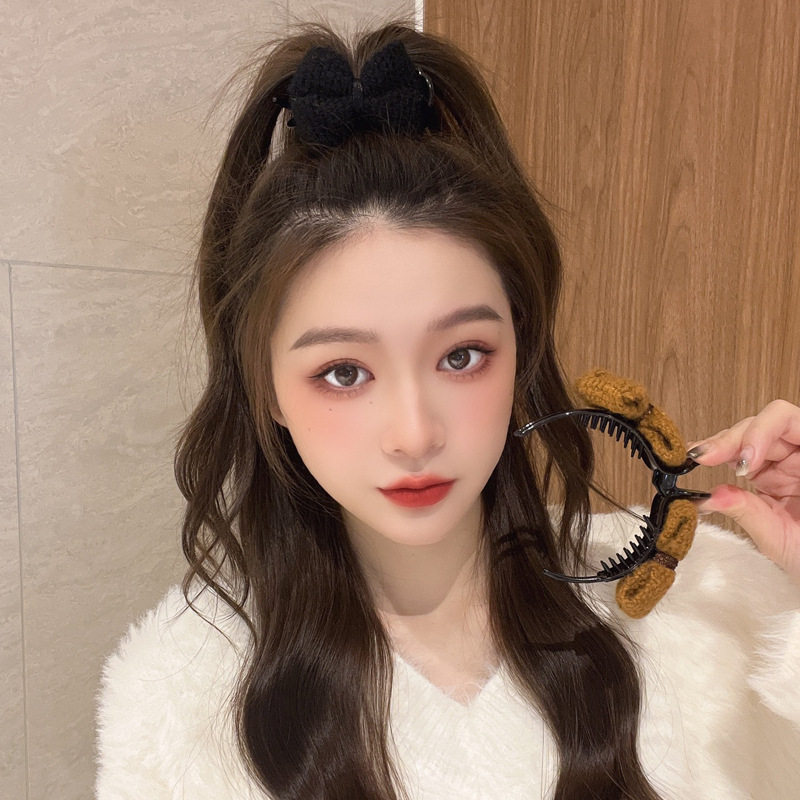 Elegant pill head grasping clip clip high ponytail fixing artifact ...
