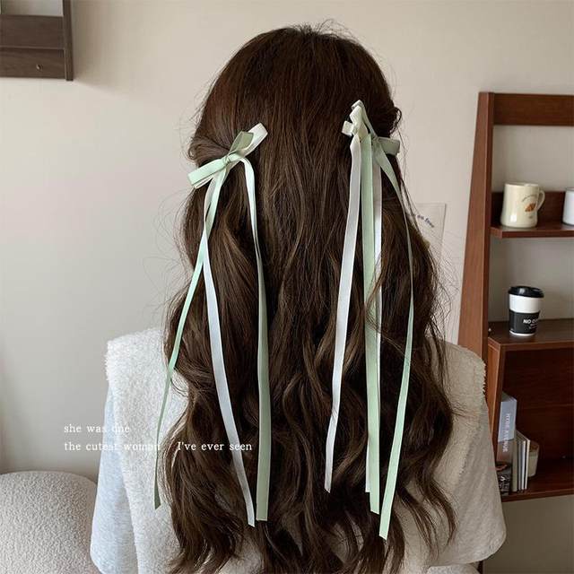Alloy hair accessories Internet celebrity fairy lace streamer hairpin ...