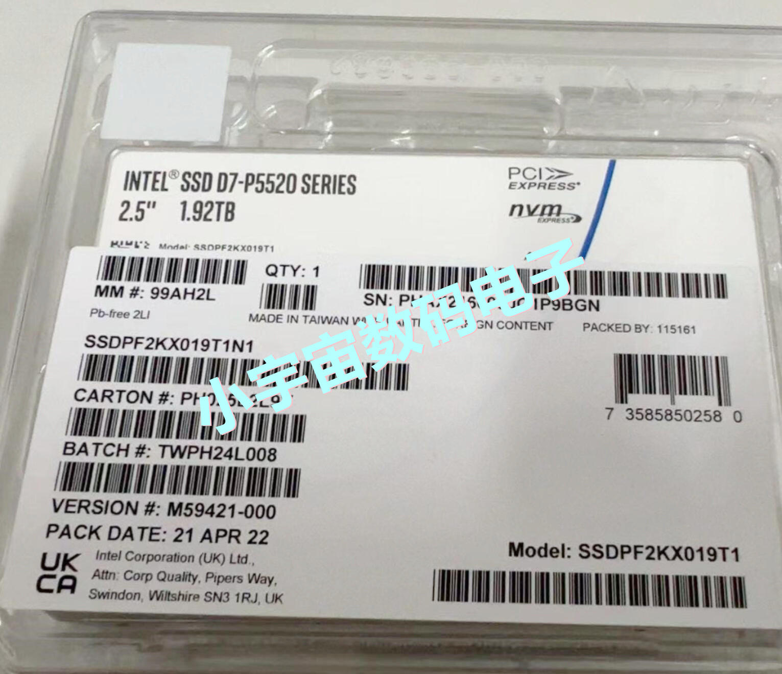 全新Intel P5520 1.92T 3.84T 7.68T U.2nvme固态硬盘pcie4.0硬盘-淘宝网