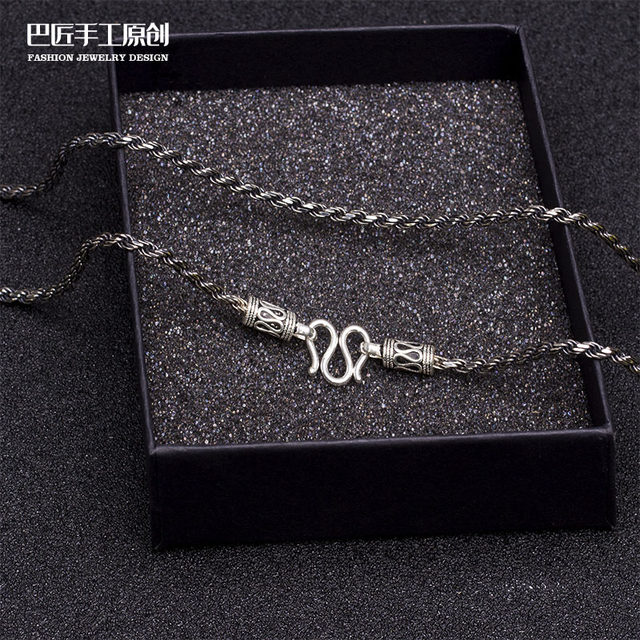 Original 925 sterling silver retro hemp rope chain Thai Buddha brand ...