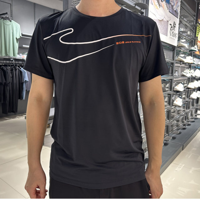Hongxing Erke 2024 new summer men's quick-drying running short-sleeved round neck breathable ...