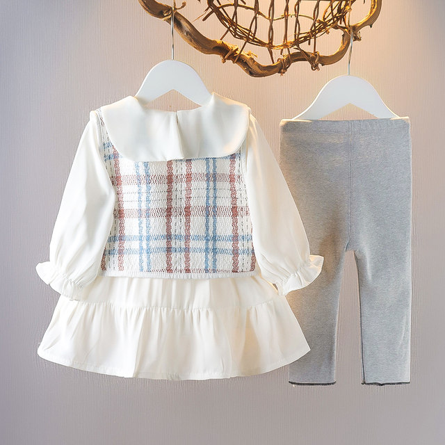 Baby spring clothes female baby spring and autumn foreign style suit 1 ...