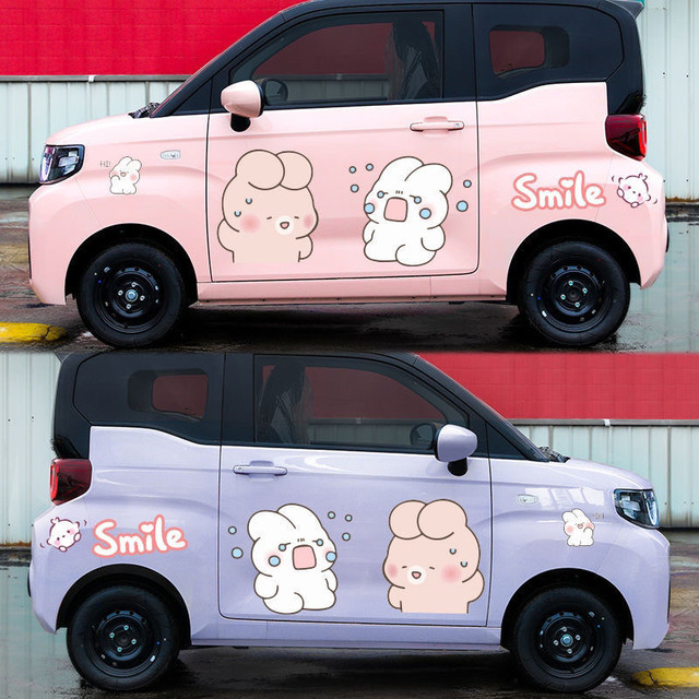 Wuling Hongguang miniev car sticker cute rabbit body cartoon decoration ...