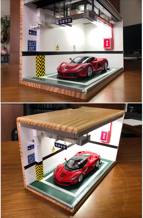 1:24 Scale Car Model Display Storage Cabinet, Simulated Garage Parking ...
