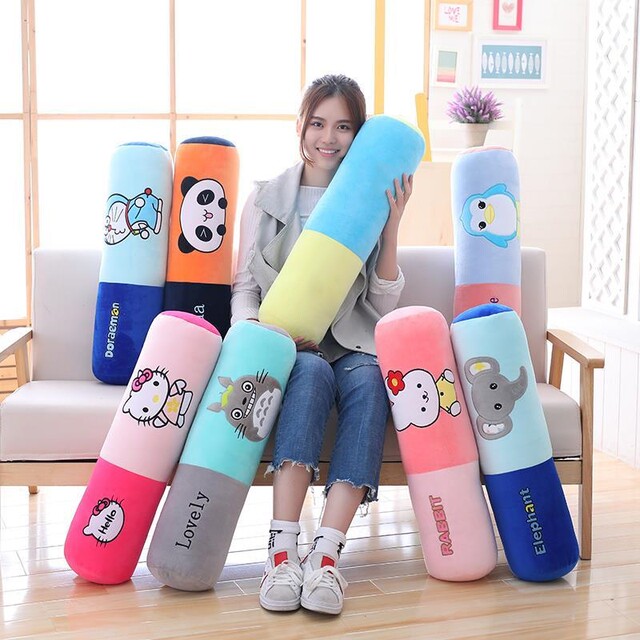 Large cute long cylindrical candy pillow girl lazy long sleeping pillow ...