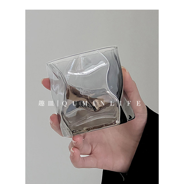 Irregular twist cup whiskey glass niche design glass cup office cup ...