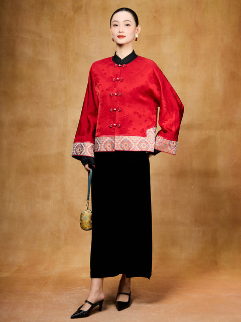 JINYU Jinyu New Year's outfit new Chinese style jacquard splicing ...