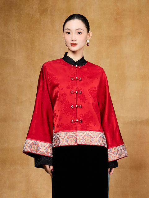 JINYU Jinyu New Year's outfit new Chinese style jacquard splicing ...