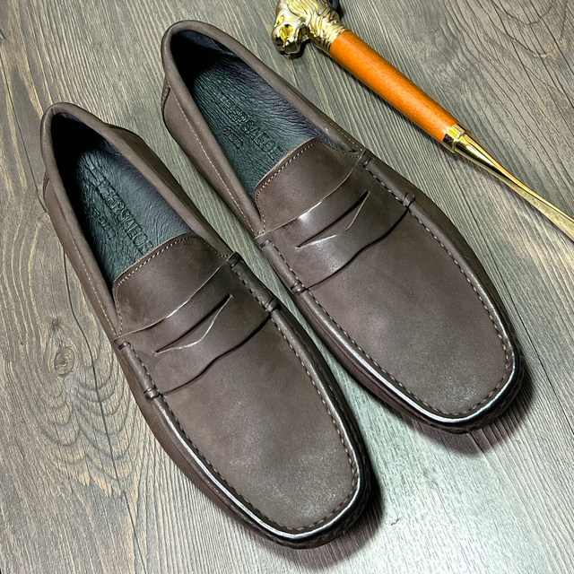 Matte Peas Shoes Men's Genuine Leather 2024 Summer New British ...