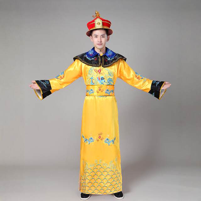 The Qing Dynasty emperor dragon robe costume men's adult prince ...