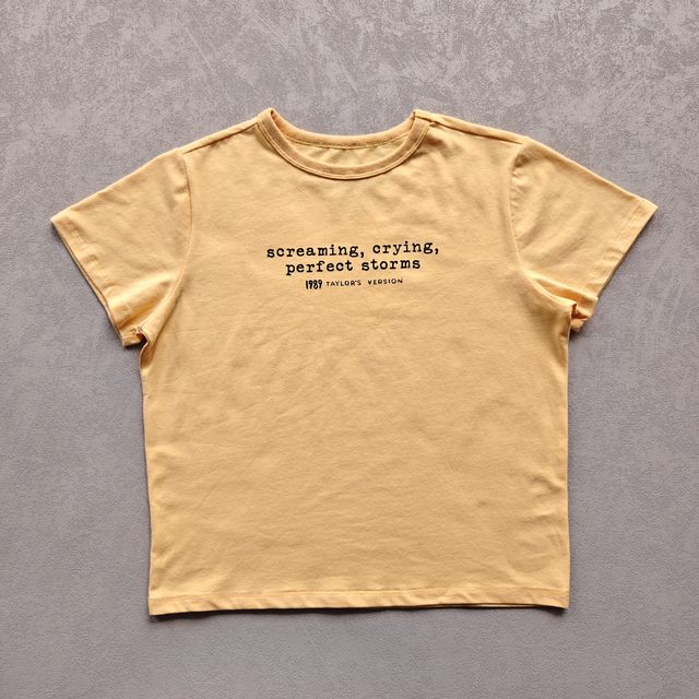 Taylor Swift official website perfect storms short yellow T-shirt for women