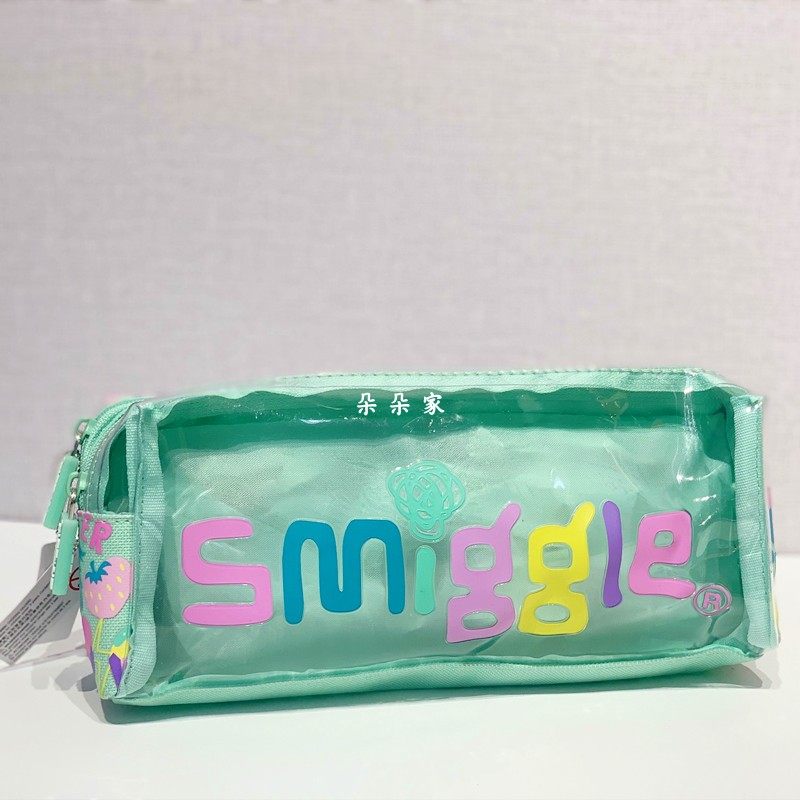 Smiggle Pencil Case - Green Transparent Stationery - Girls