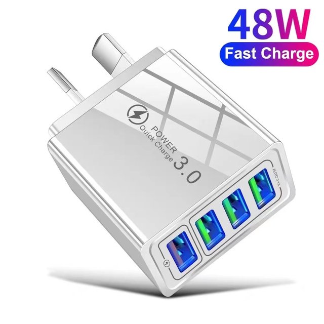 4USB port fast charging QC3.0 multi-port 48w mobile phone charger Australian standard charging ...