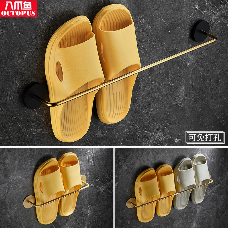 Bathroom Slipper Rack All-Copper Light Luxury Storage Drain Behind Door ...