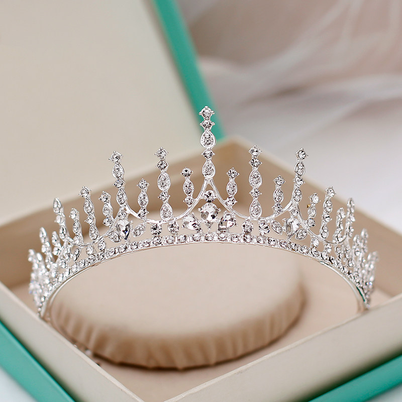 Crown tiara bride Reba's same super shiny rhinestone crown female ...