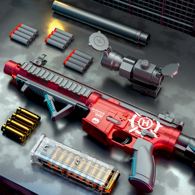 Ritter M16 Holding Shell Soft Horch Gun AK47 Children's Toy Gun P90 Eat ...