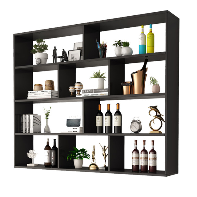Solid wood bookshelf wall storage rack wall hanging storage integrated ...