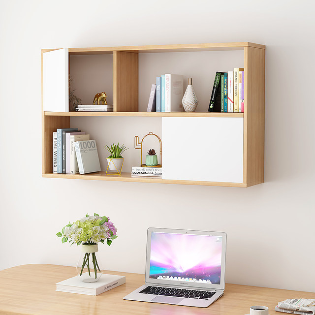 Bookshelf wall shelf free punching hanging cabinet wall hanging wall ...