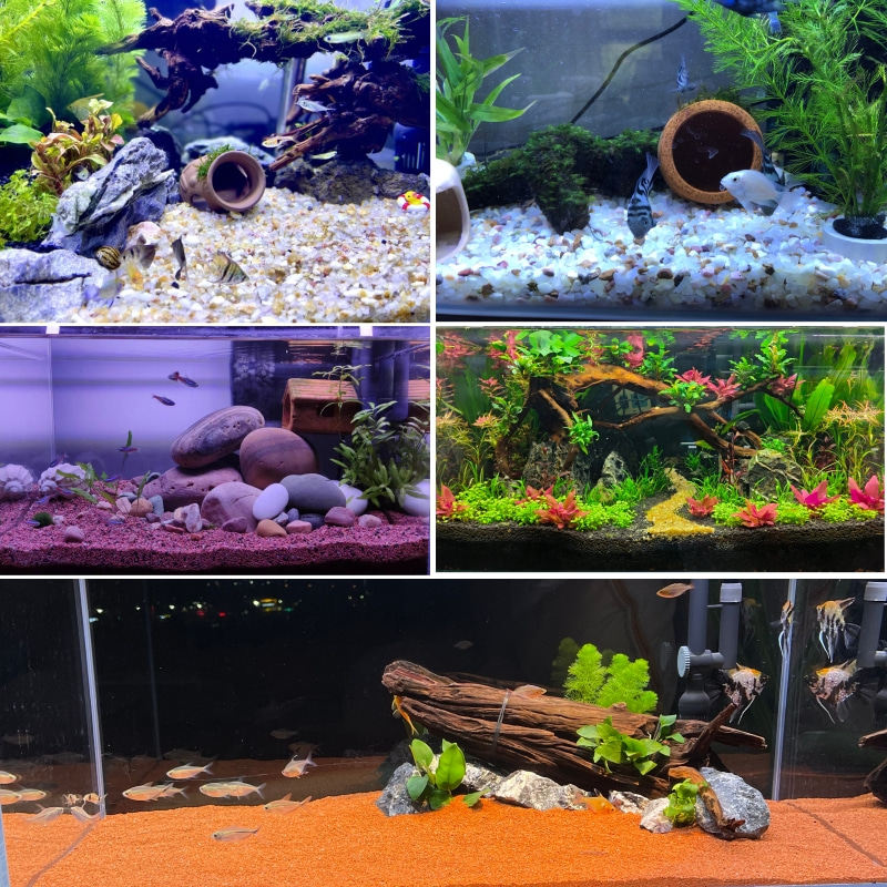 Natural crystal sand fish tank native bottom sand landscaping ...