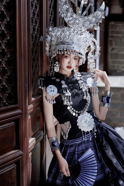 Amao Miaojiang costume women's cake skirt Miao costume Tujia ethnic ...