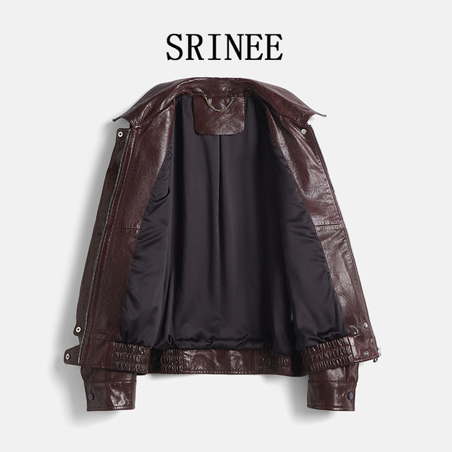 High-end luxury vegetable-tanned two-color jacket for women 2024 autumn ...