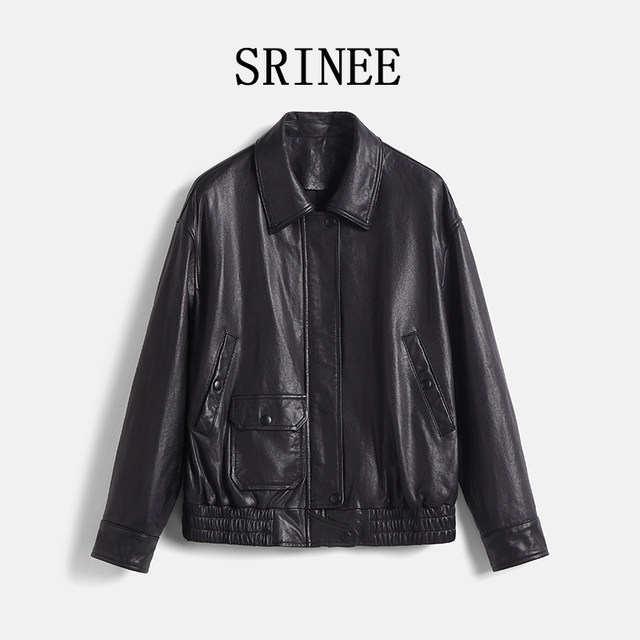 High-end luxury vegetable-tanned two-color jacket for women 2024 autumn ...