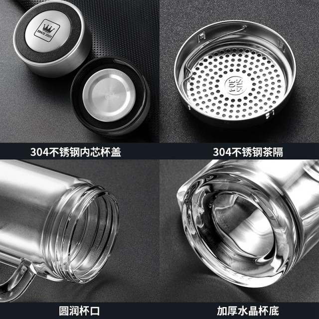 Tea cup with handle cup double-layer heat-resistant, explosion-proof ...