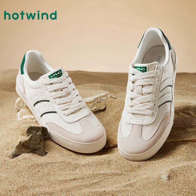 Hot Wind Men's Shoes 24 Autumn New Men's Simple Trendy White Shoes Ping ...