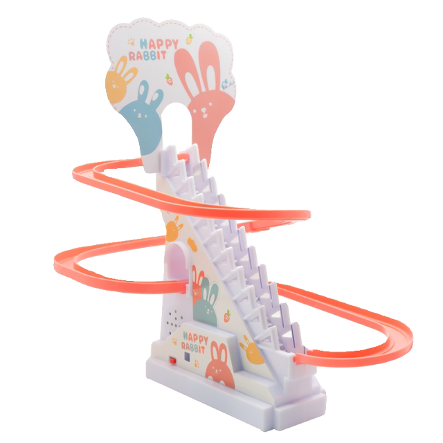 Little rabbit climbing stairs track automatic slide little cute rabbit ...