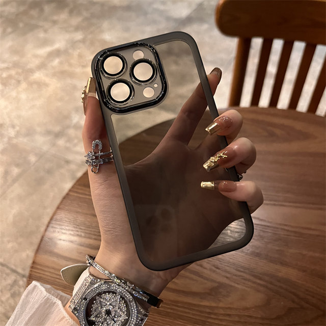 High-end transparent black suitable for Apple 14Promax mobile phone ...